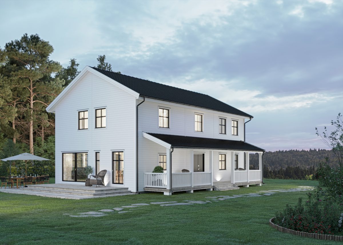 Spira 194 High - En rymlig husmodell i två våningar - Hustillverkare Hjältevadshus