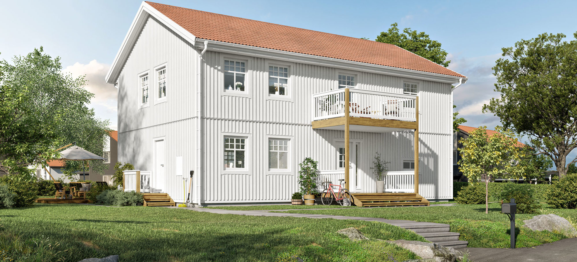 Spira 194 High - En rymlig husmodell i två våningar - Hustillverkare Hjältevadshus